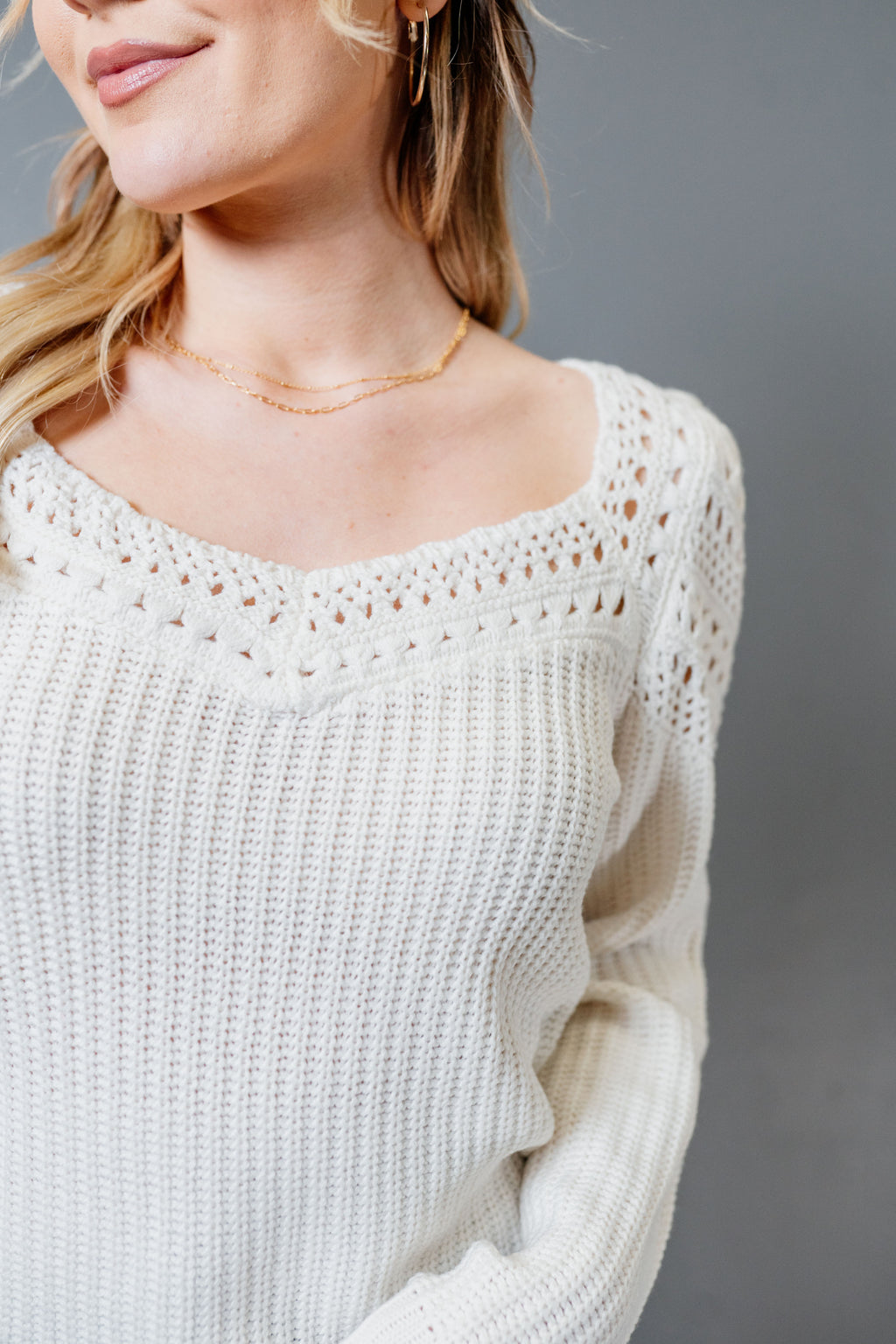 Crochet Detail Sweater – For Elyse